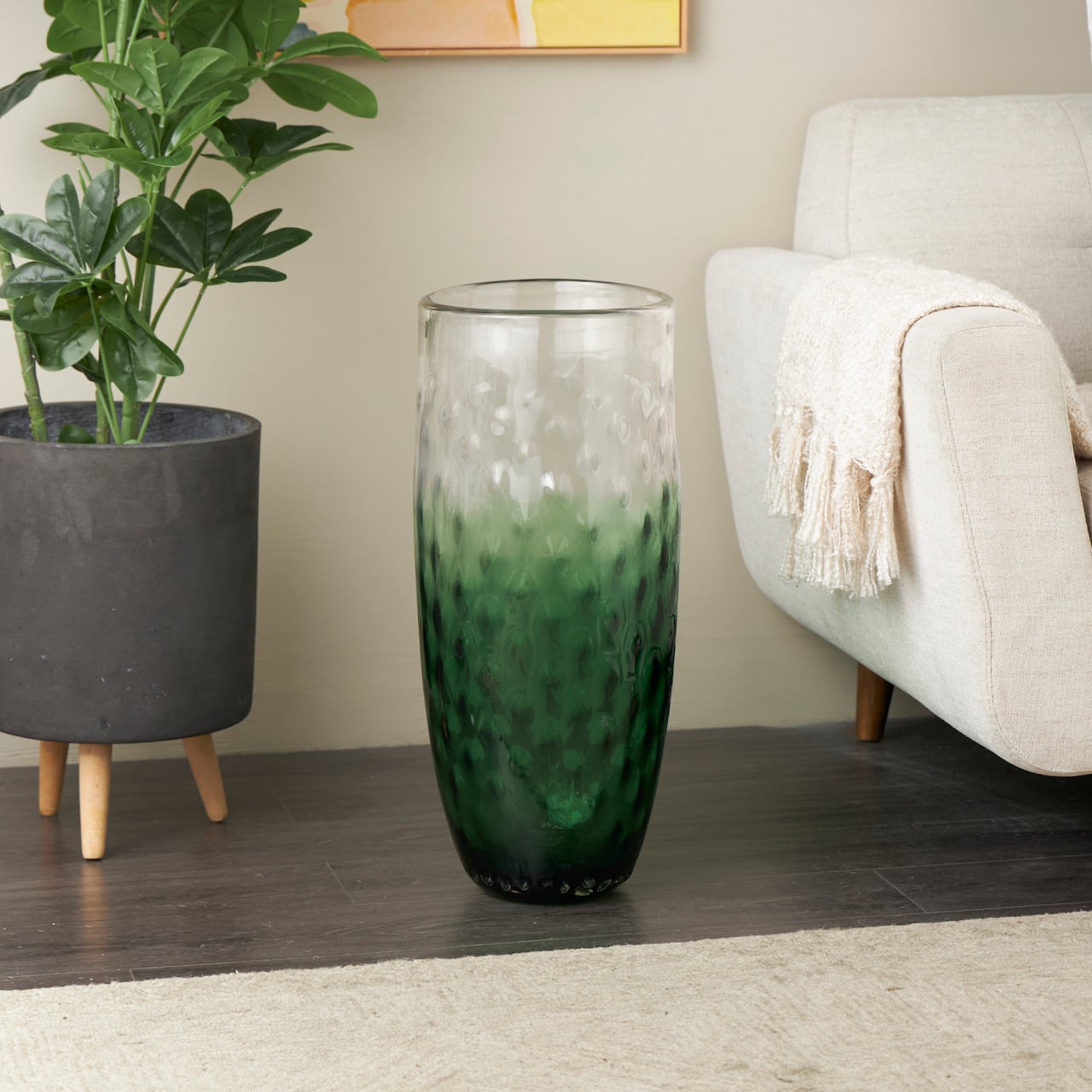 24 Green Ombre Handmade Glass Vase Michaels